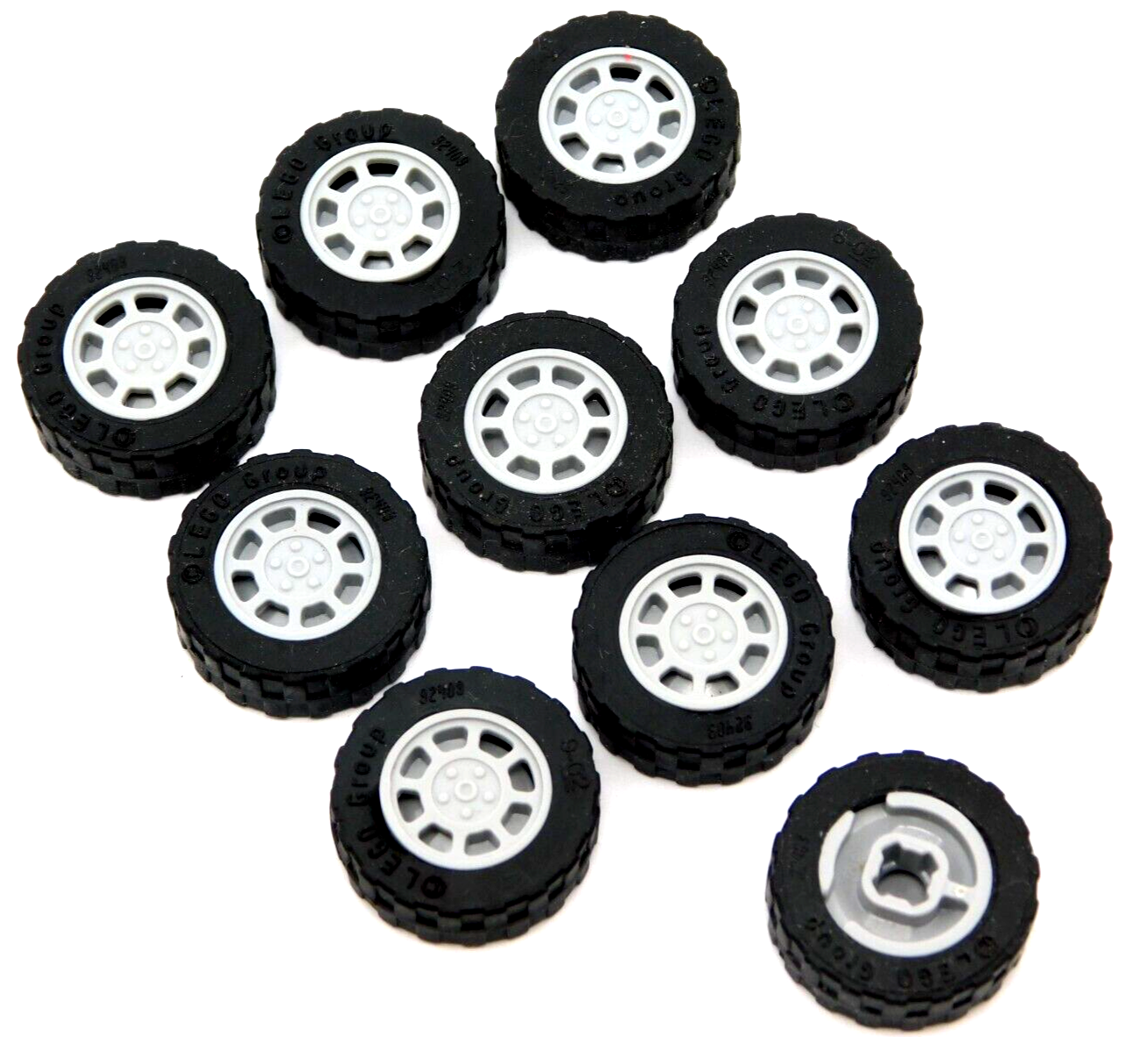 10 LEGO Tire / Tyre 17.6 x 6.24 Wheel Light Bluish Grey Rims Spokes ...
