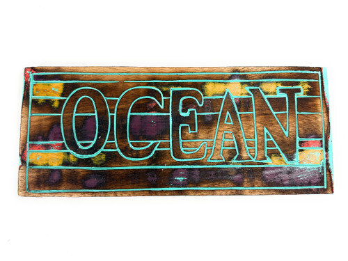 Weathered Ocean Sign 14 inch - Rustic Earth Tone - Cottage Decor | # ...