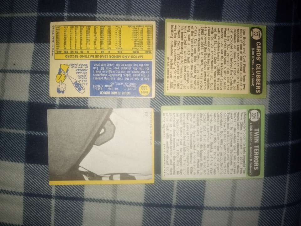 1960's Baseball Card Lot Brock, Gibson, Killabrew | eBay