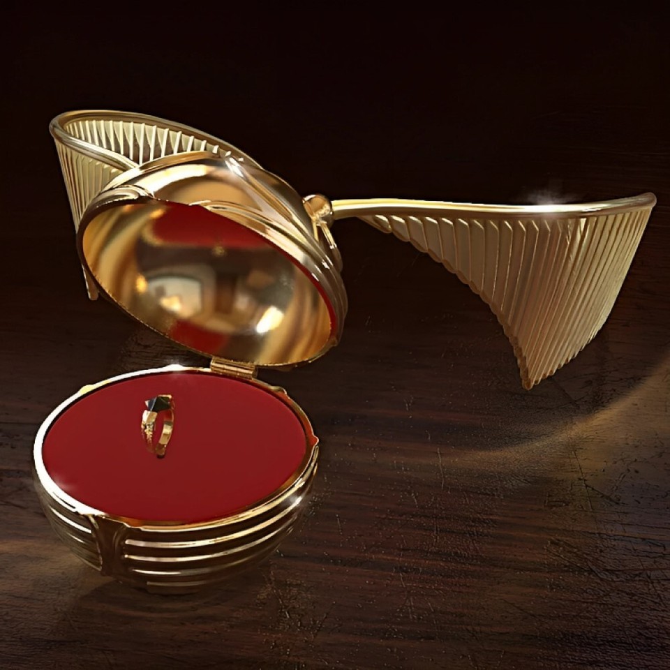 Bradford Harry Potter Golden Snitch Cast Metal Music Box Plays Hedwigs ...