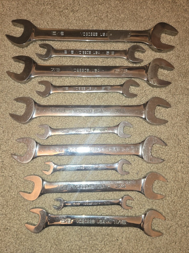 Snap-On Tools, Snap On Wrenches 11 pc, Open End SAE Wrench Set VO1012B - VO3032B | eBay