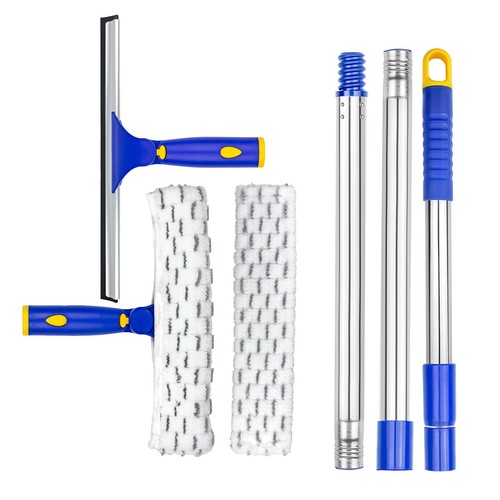 Window Squeegee Cleaner Kit, Rotatable Rubber Squeegee and Microfiber ...