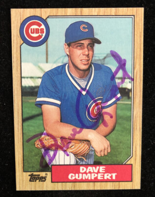 DAVE GUMPERT 1987 TOPPS AUTOGRAPHED SIGNED AUTO BASEBALL CARD 487 CUBS ...
