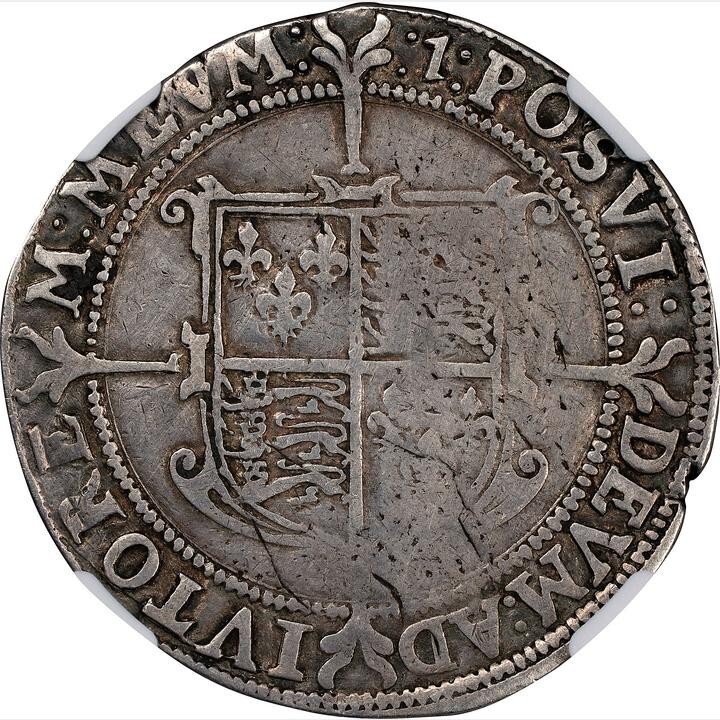 1601-1602 ENGLAND 1/2 Crown Silver Coin Royal Mint ElizabethI 6th Issue ...