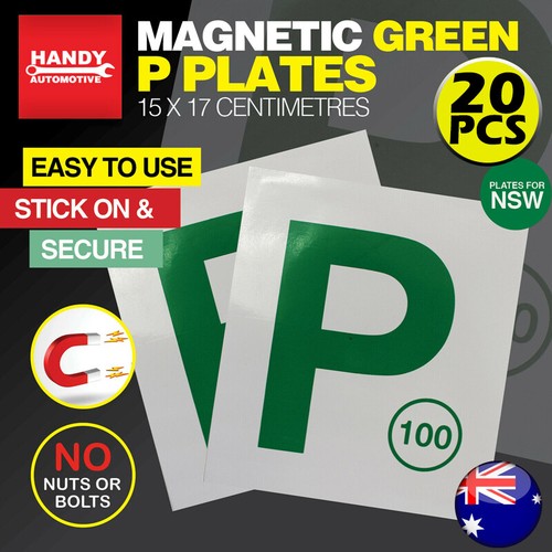 20PCS GREEN P Plate Magnetic with speed limit display for NSW P plate ...