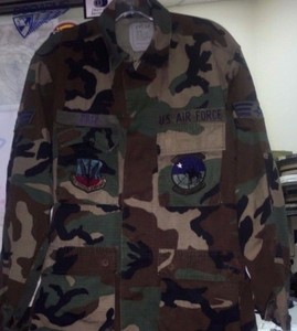 US Air Force USED CAMO BDU SHIRT AIR COMBAT COMMAND 141 ACS AIR CONTROL ...