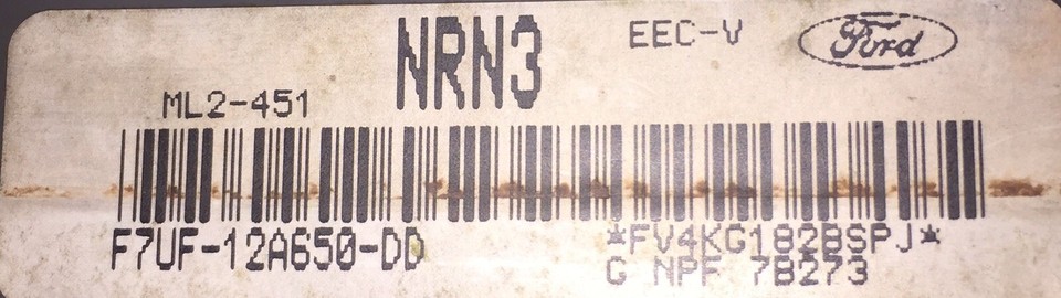 1997 FORD E SERIES E150 VAN 4.2L AT COMPUTER ECM PCM F7UF-12A650-DD ...
