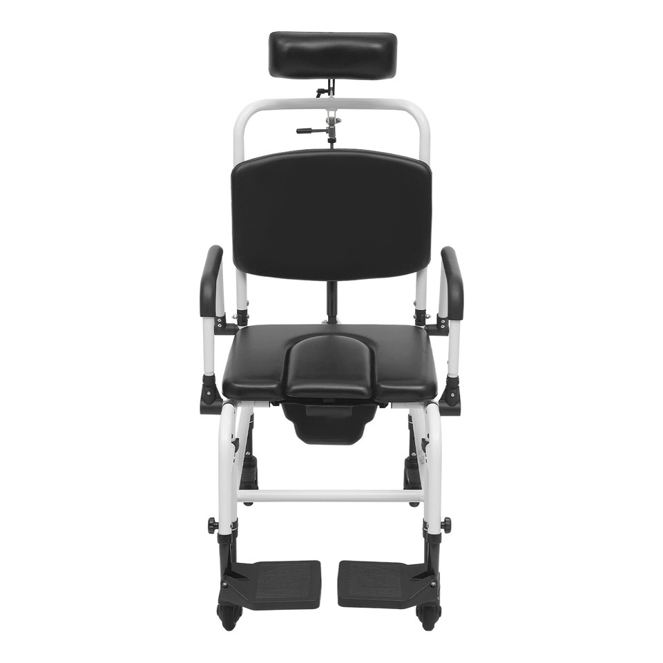 Shower Chair with 4 Wheels, Toilet Wheelchair, Commode Chair Angle ...