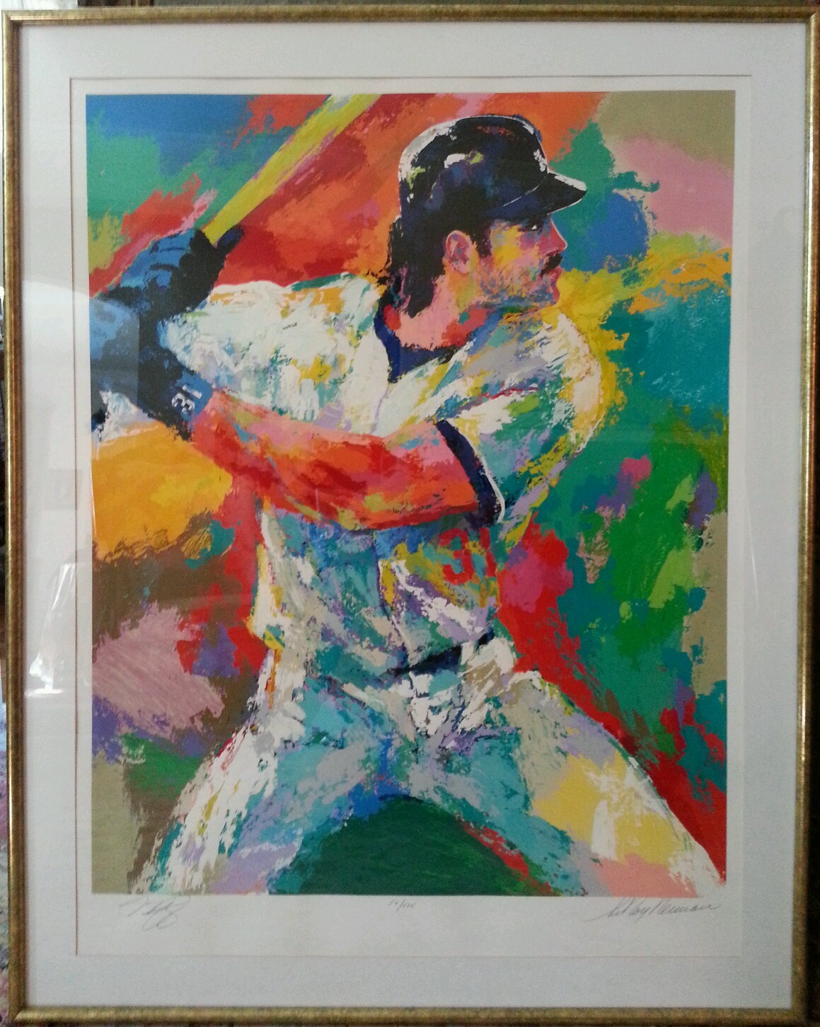 "Mike Piazza" Serigraph, signed Leroy Neiman and Mike Piazza, numbered ...