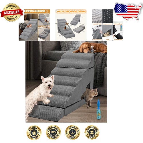 Stable 7-Step Dog Ladder for Beds & Sofas - Safe Access for Older Pets ...