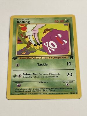 Pokémon TCG Koffing Team Rocket 58 Regular 1st Edition Common | eBay