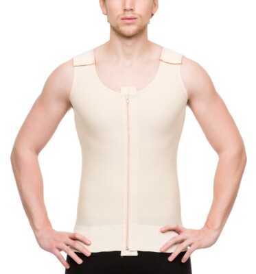Isavela Male Post Surgical (Stage 1) Compression Vest Garment w/ Zipper ...