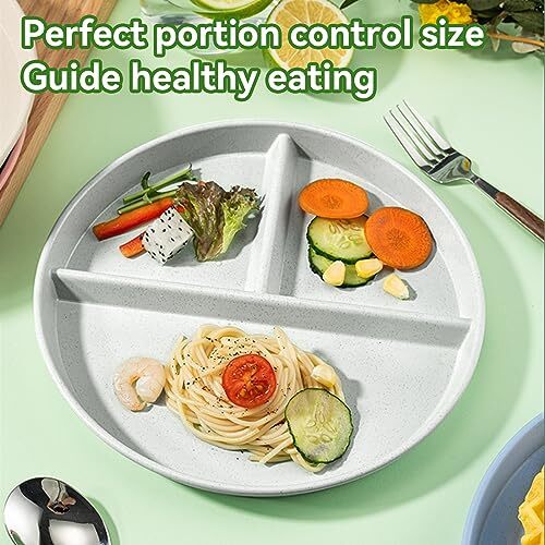 Portion Control Plate For Weight Loss 9 Inch 5Pcs Round Divided Plates ...