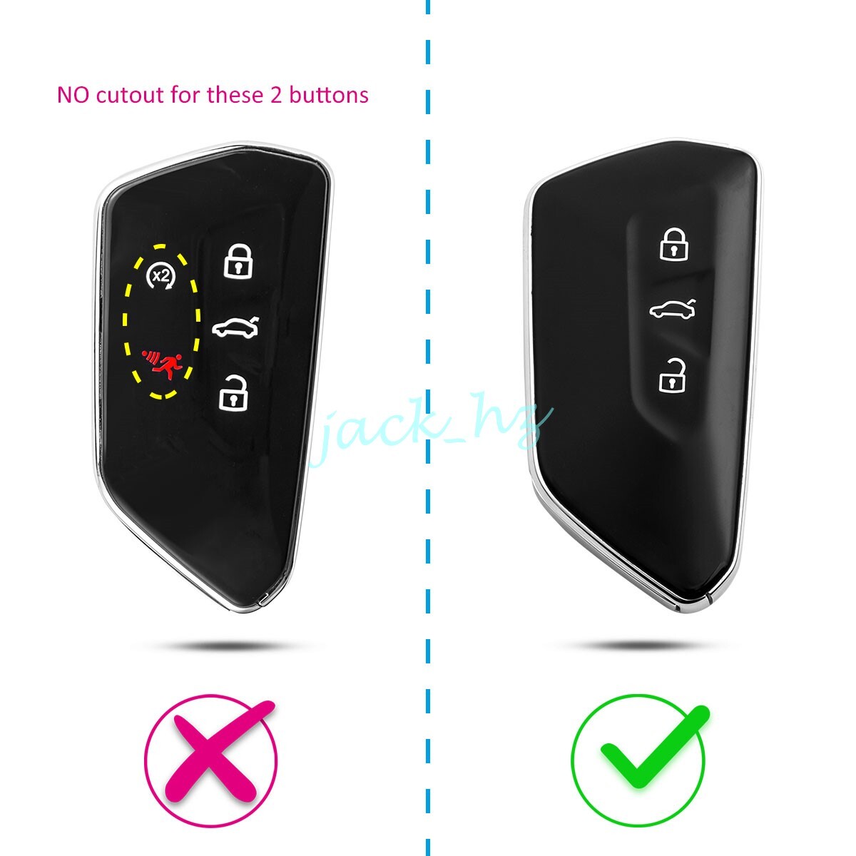 Carbon Fiber Car Key Fob Cover Case Shell For VW Golf GTI MK8 ID.4 2020 ...