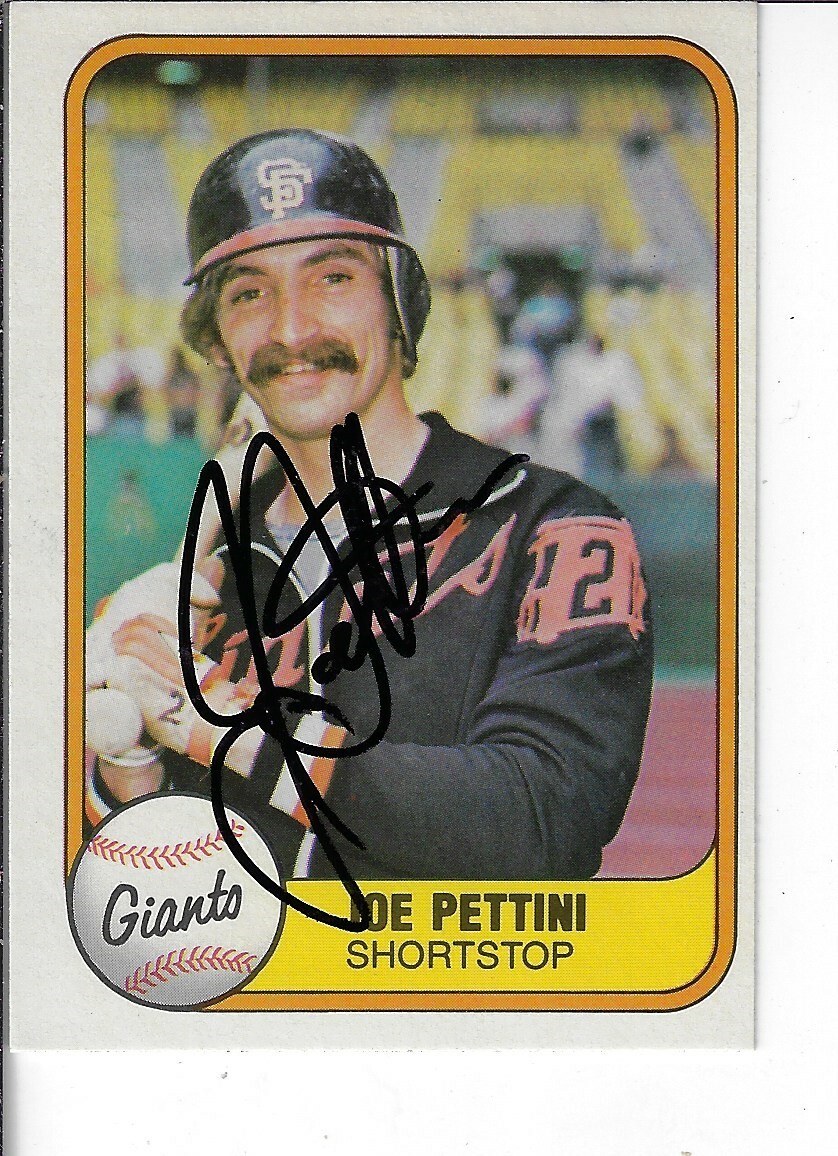 JOE PETTINI 1981 FLEER AUTOGRAPHED BASEBALL CARD 453 SAN FRANCISCO ...