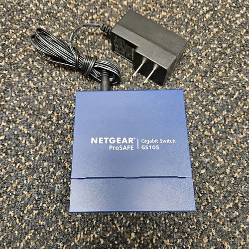 Netgear GS105 V5 Prosafe 5 Port Gigabit Switch WITH POWER ADAPTER Free ...