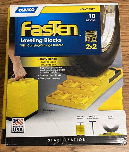 Camco Rv Fasten Levelers 2X2 Yel 10/Pk 44512 | eBay