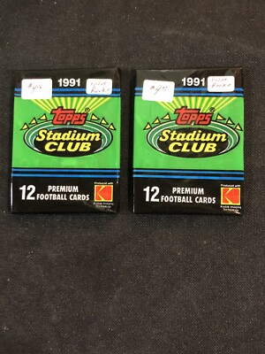 1991 Topps Stadium Club Football (2) Sealed Packs From Box - Brett ...