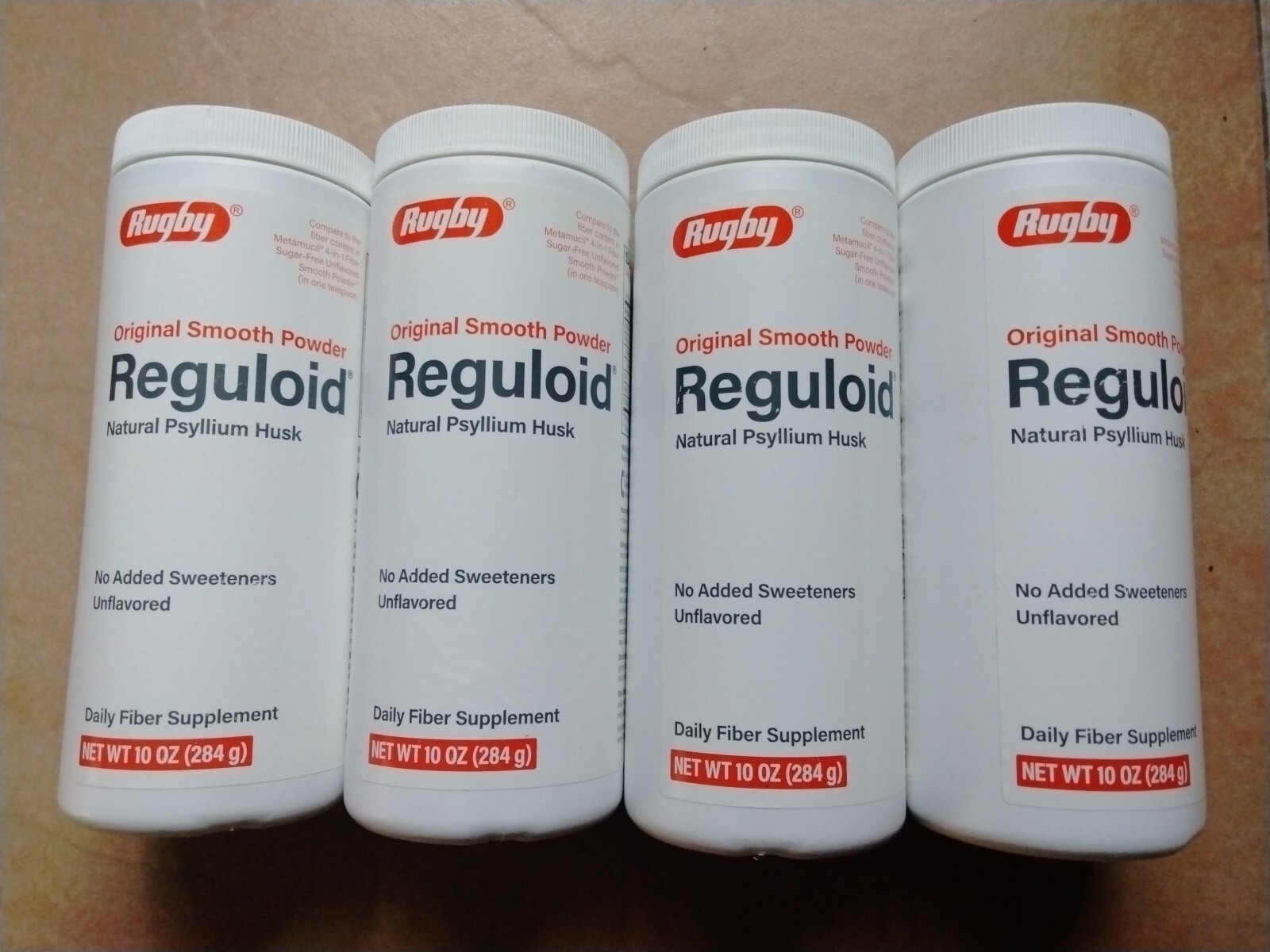 Rugby REGULOID Laxative Powder SUGAR FREE Regular Flavor 10oz Pack of 4 ...