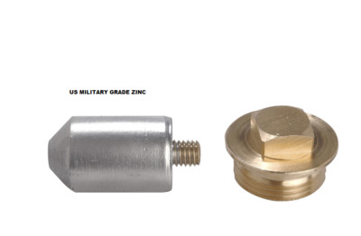 Volvo Diesel Engine Zinc Anode with Brass Cap Rod with Plug | eBay