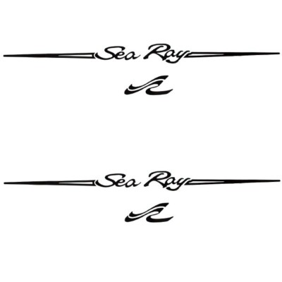 Sea Ray Boat Decals 1510668 | 6 1/8 x 36 Inches Black Vinyl (Set Of 4 ...