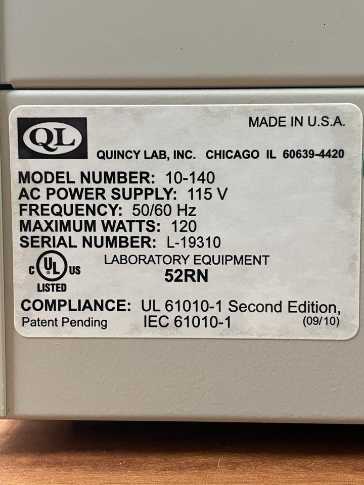 Quincy Lab 10-140 Bench Top Incubator | eBay