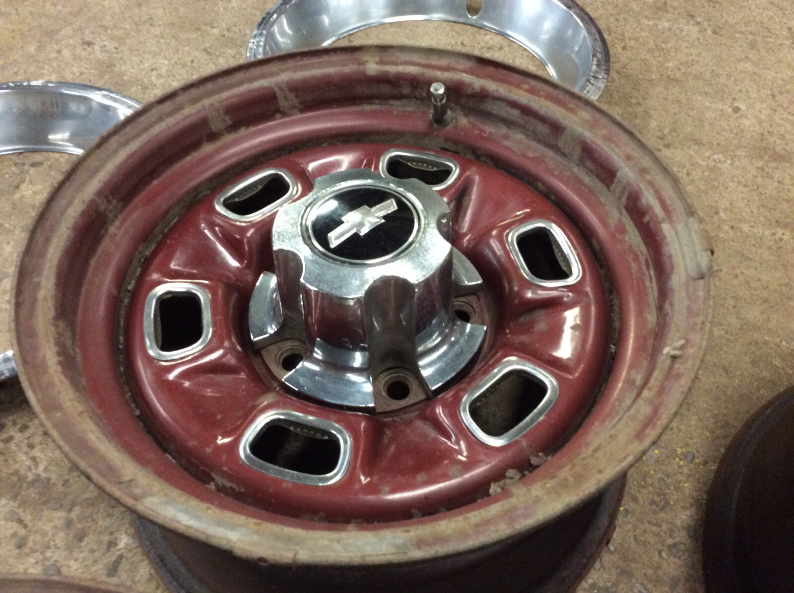 Set of 4 Original Camaro Nova 14X7 Rally Wheels Rims w/ Trim K-1-8-4-20 ...