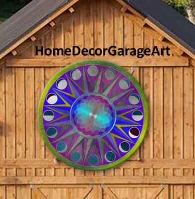 Barn Hex Sign Metal, Pennsylvania Dutch Sun Moon Phases II Design ...