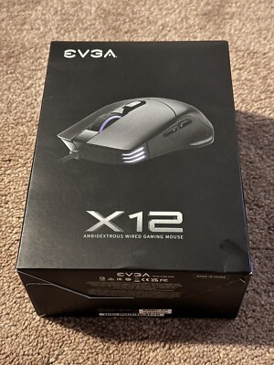 EVGA X12 Gaming Mouse, 8k, Wired, Black, Customizable, Dual Sensor ...
