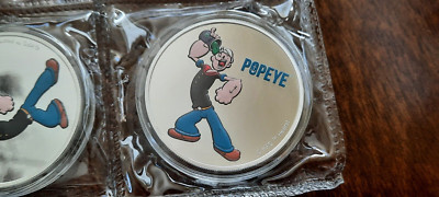 POPEYE THE SAILOR MAN (COLORIZED) - 1 OZ PURE SILVER COIN - PROOF LIKE ...