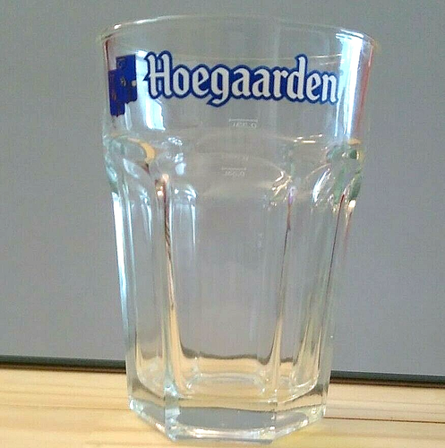 HOEGAARDEN Beer Glasses (2) 0.33L 5.5" Heavyweight Thick Hexagonal ...