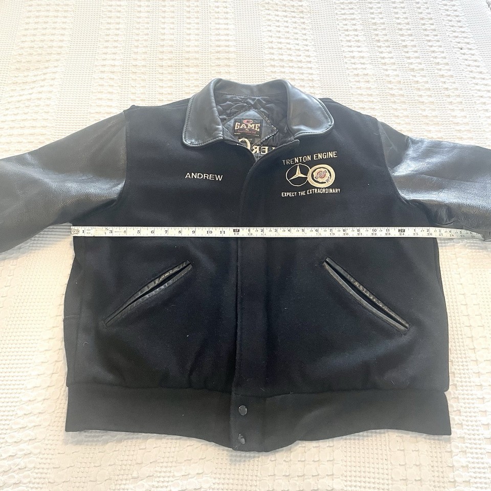Vintage Daimler Chrysler Leather & Wool Bomber Varsity Style Coat ...
