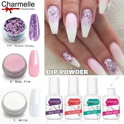 Nail Dipping Powder Set Chunky Glitter & Baby Boomer 7pc DIP SYSTEM ...