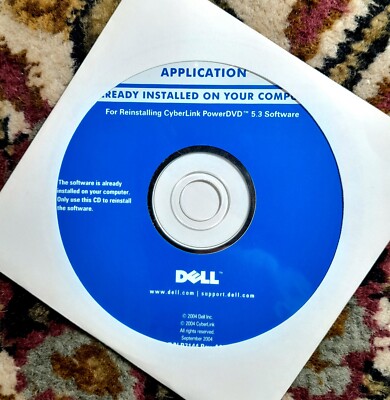 DELL 2004 reinstalling cyberLink power dvd 5.3 software APPLICATION ...