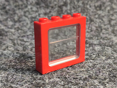 Lego 1x 4033 Fenster 1 x 4 x 3 rot mit Scheibe 4034 Zug Waggon ...