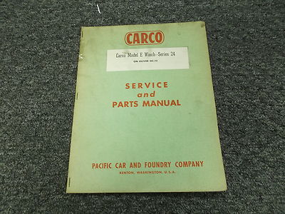 Carco E Winch Series 24 Oliver OC 12 Parts Catalog Shop Service Repair ...