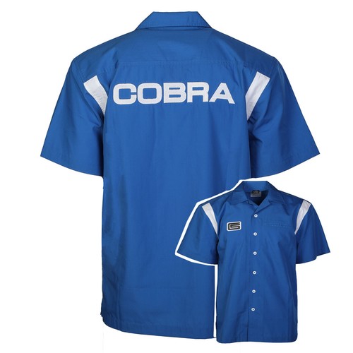 Ford Shelby Cobra Blue Pit Mechanic Button Down Work Crew Shirt ...
