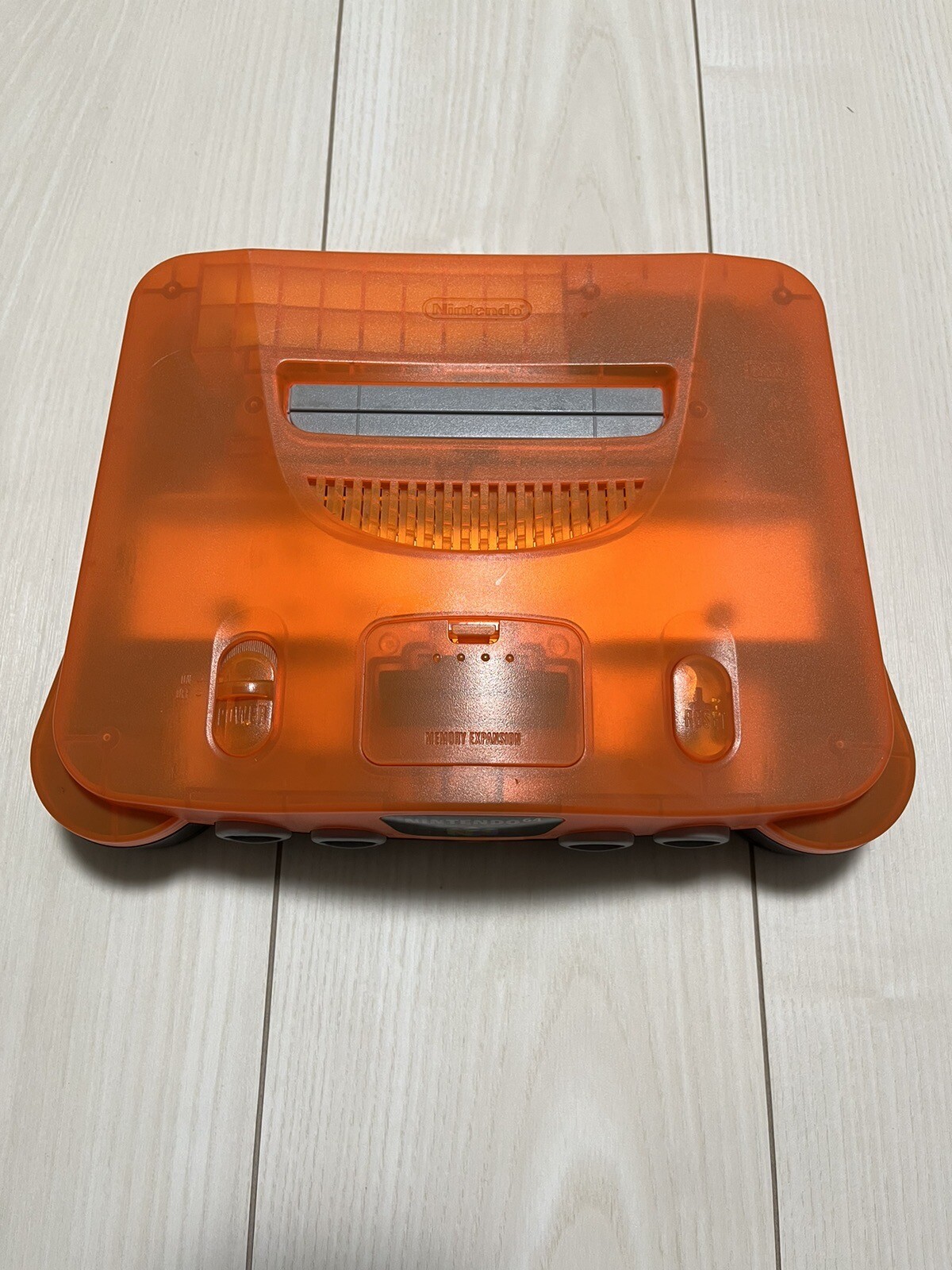 【TESTED】 Nintendo 64 N64 Clear Orange Console + Controller + Adaptor ...