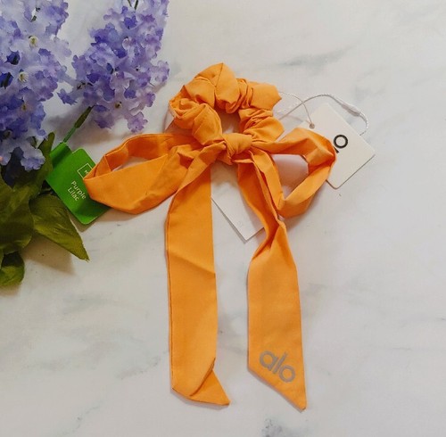 Alo Yoga Bow Hair Tie Scrunchie Love Knot Orange Candy OS | eBay