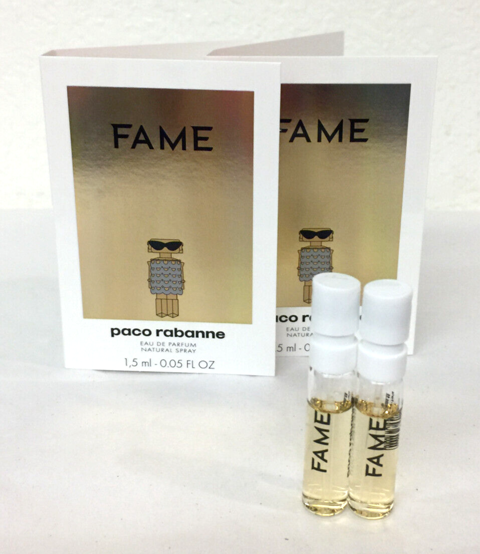 Paco Rabanne FAME Eau De PARFUM 0.05fl oz/1.5ml Spray x 2 Vials Cards ...