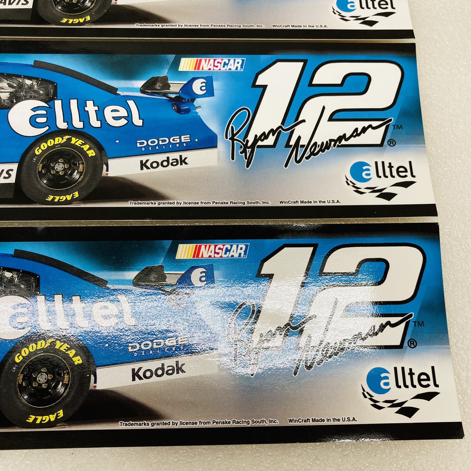 Lot 3‼ NEW‼ Wincraft RYAN NEWMAN #12 Nascar Racing 12" x 3" Bumper ...