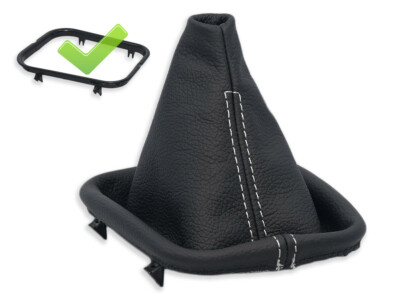 FOR BMW E30 1982-1994 GEAR SHIFT BOOT GAITER LEATHER STITCH WHITE ...