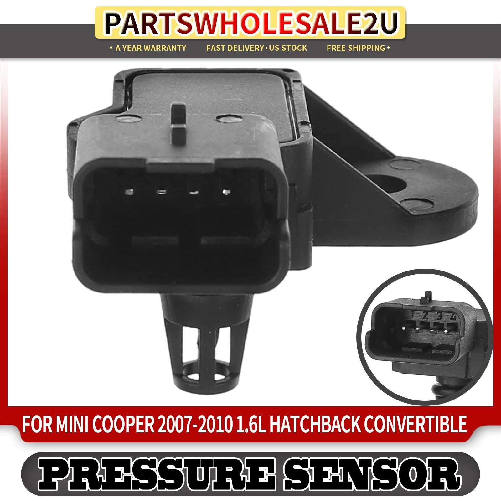 Intake Manifold Pressure Sensor for Mini Cooper 2007 2008-2010 1.6L ...