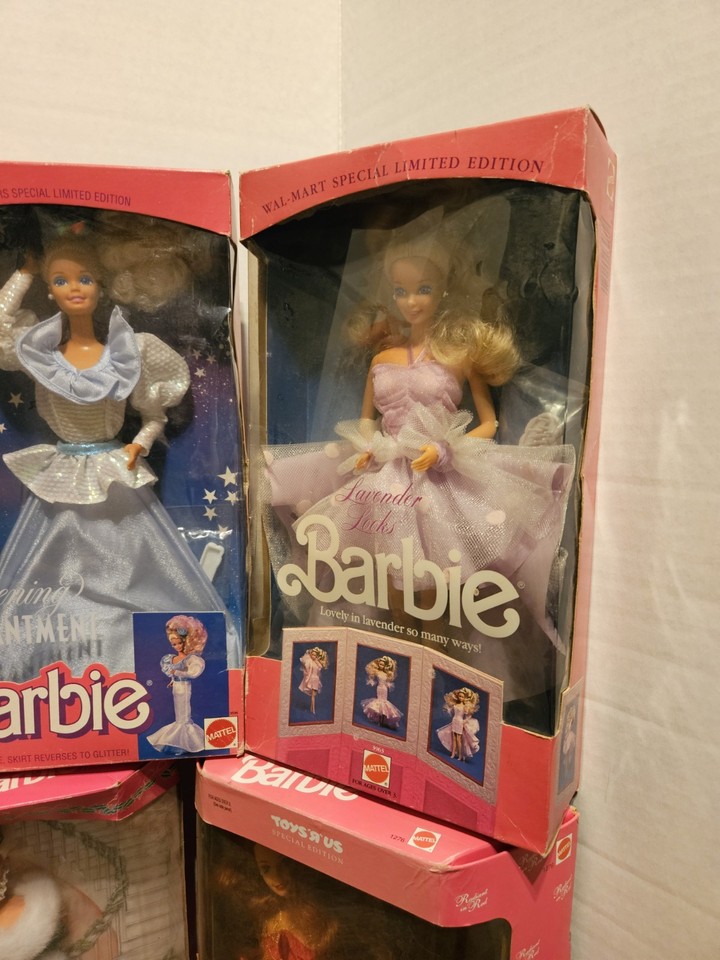 Vintage Barbies 1989-1995 Lot of 7: Lavender Looks, Ruby Romance & More ...