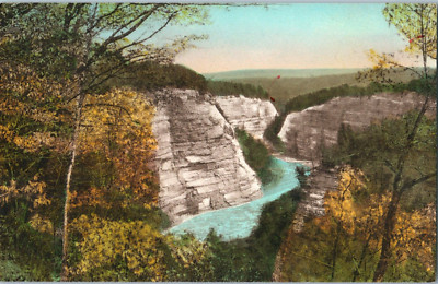 No.9 Below Middle Falls, Letch Worth State Park New York Postcard | eBay