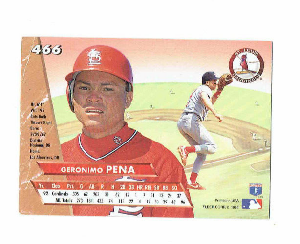 Geronimo Pena St Louis Cardinals 2B #466 Fleer 1993 #Baseball Card | eBay