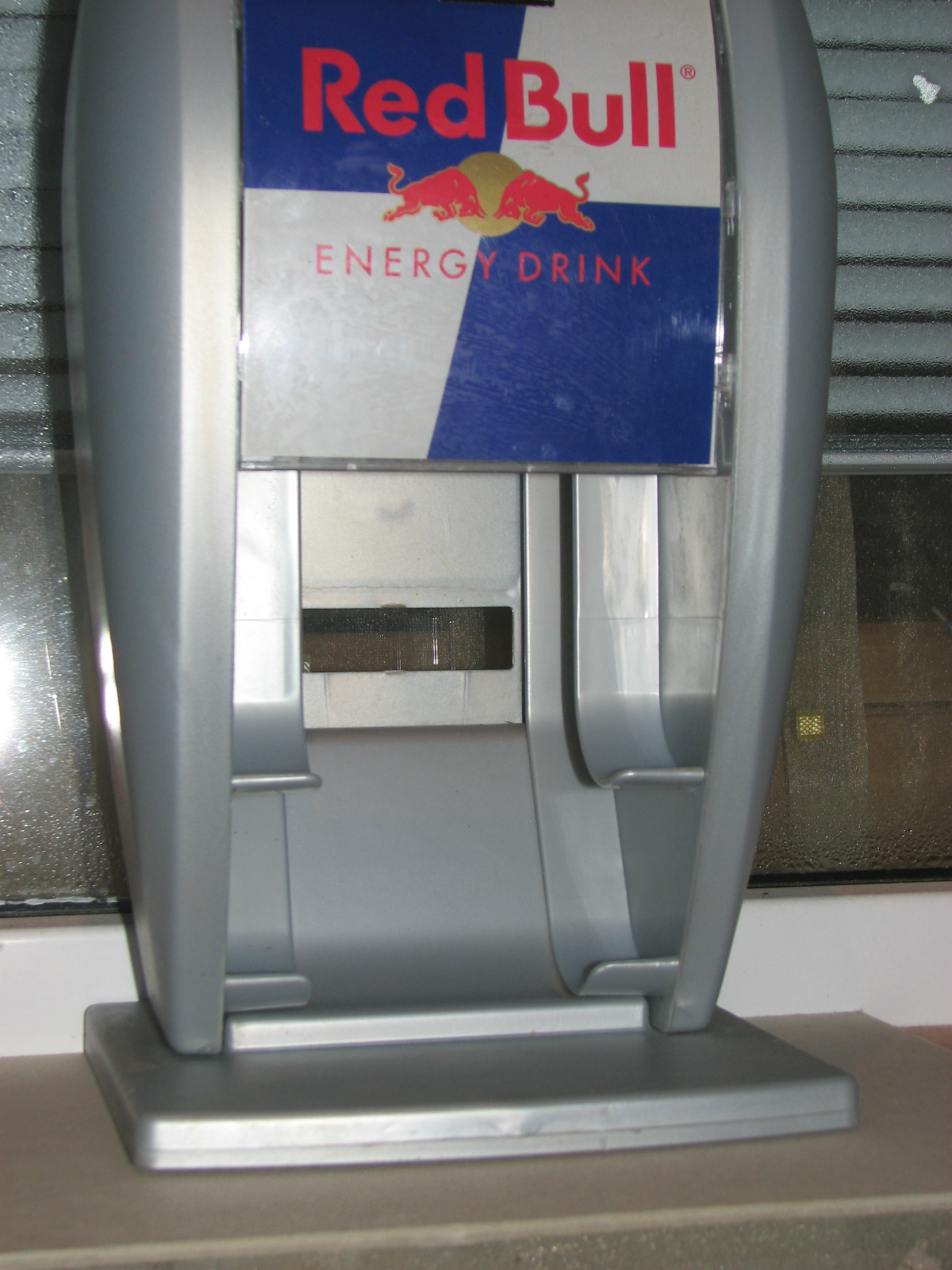 Red Bull display sign dispenser cans energy drink used rare gray stand ...