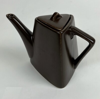 Designpac Teapot: Triangular Brown Tea Pot, Triangle Stoneware Art Deco ...
