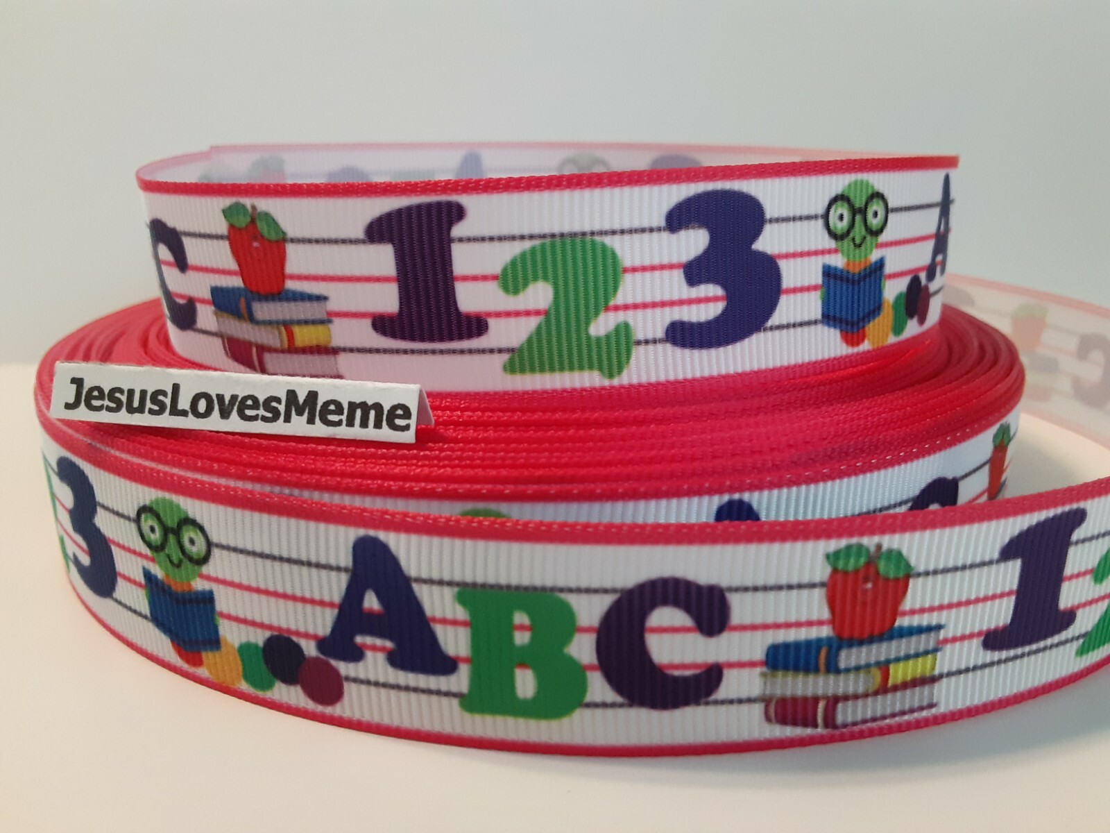 Grosgrain Ribbon ABC 123 Elementary School Books Class Student Bookworm ...