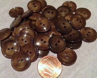 24 Beautiful Shiny Brown Plastic Buttons 5/8" 15.5mm # 7535 | eBay
